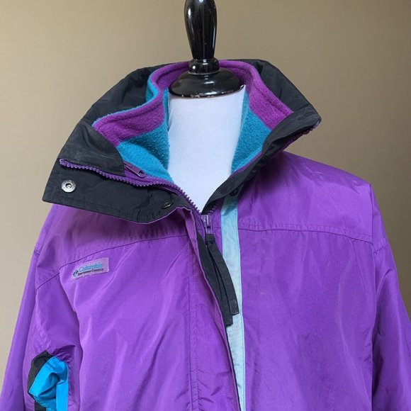 Columbia | Jackets & Coats | Vtg Columbia Bugaboo 3 N Fleece Lined Ski 9s Jacket Purple Blue ...